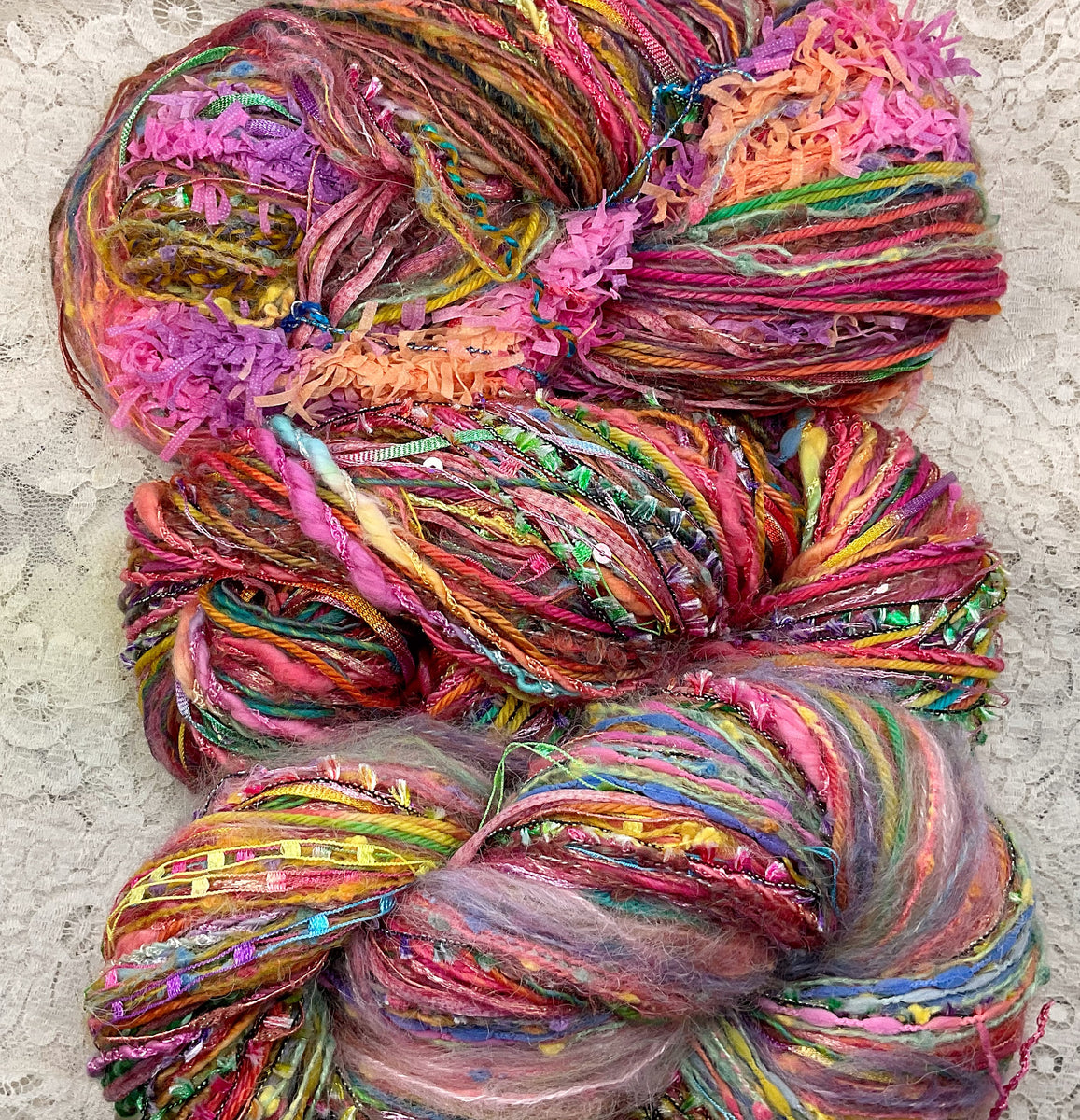 Art Yarn -Original Potluck -150 yards -Rosie”s Garden-mango multis-Lim ...